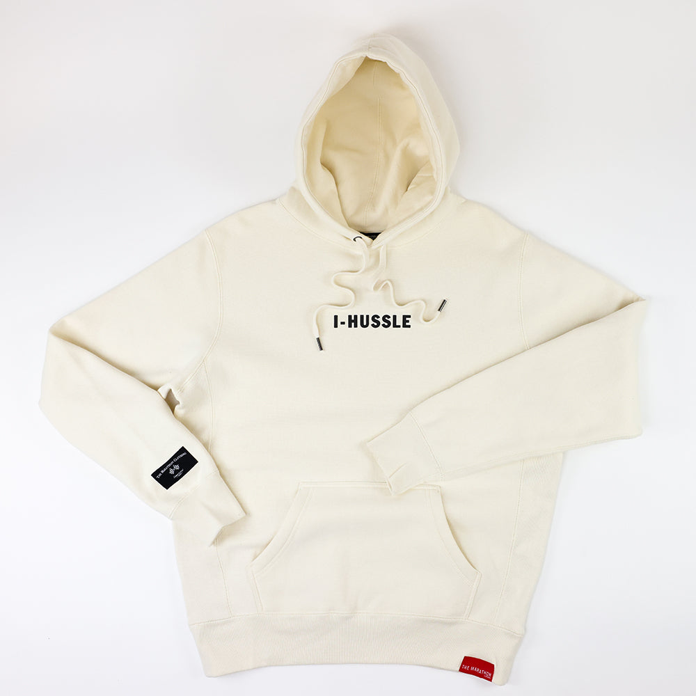 I-Hussle (Victory Flags) Hoodie - Bone/Black – The Marathon Clothing