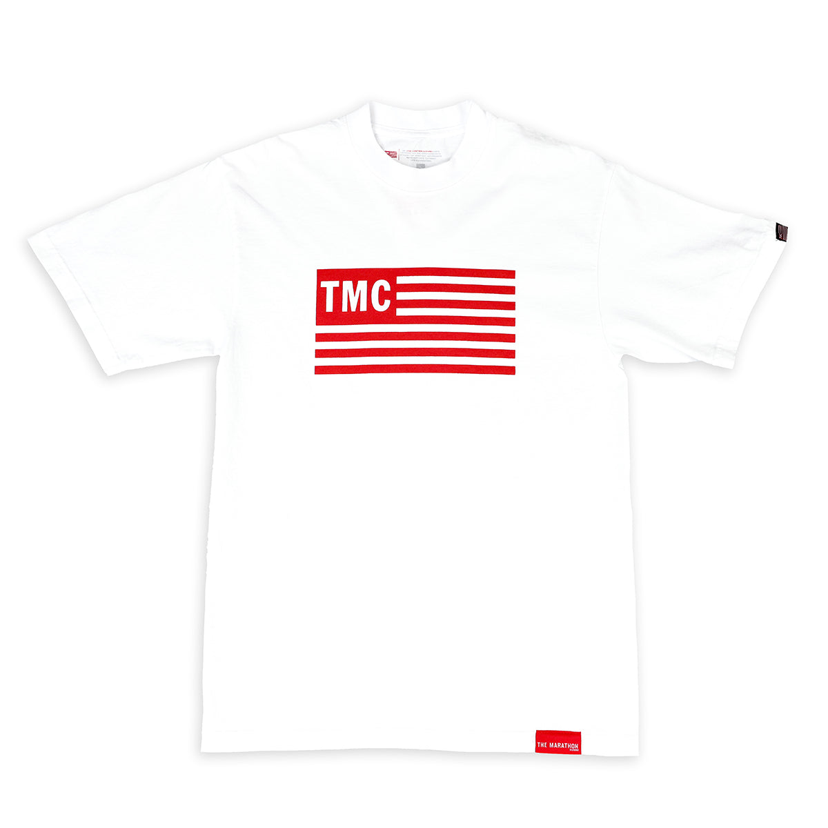 Limited Edition TMC Flag T-Shirt - White/Red – The Marathon Clothing