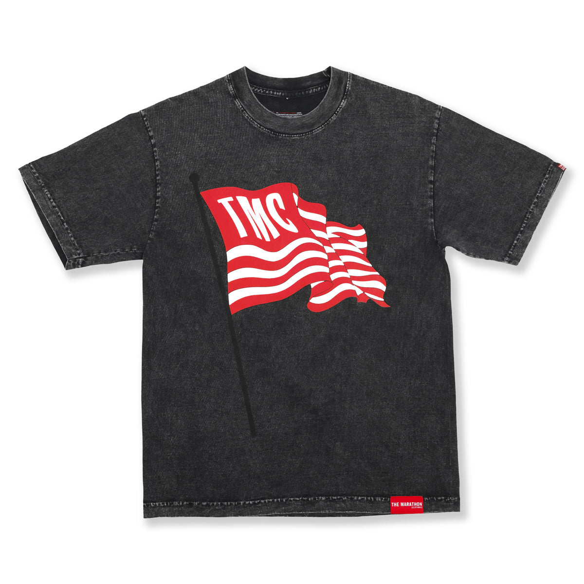 TMC Flag Post T-Shirt - Carbon Washed Black – The Marathon Clothing