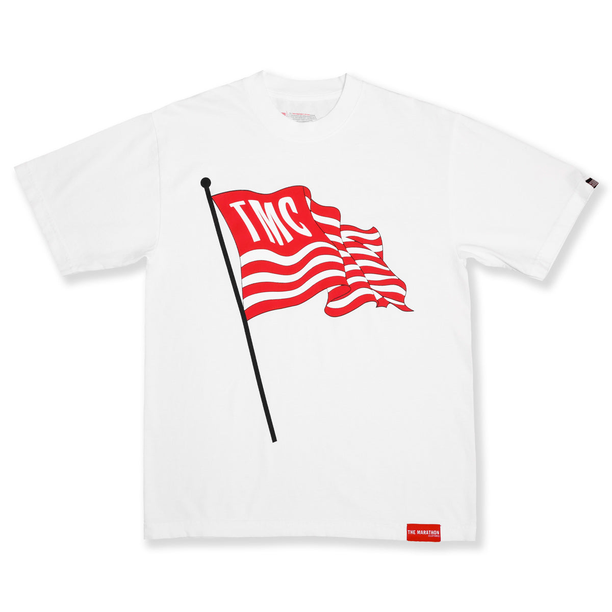 TMC Flag Post T-Shirt - White – The Marathon Clothing