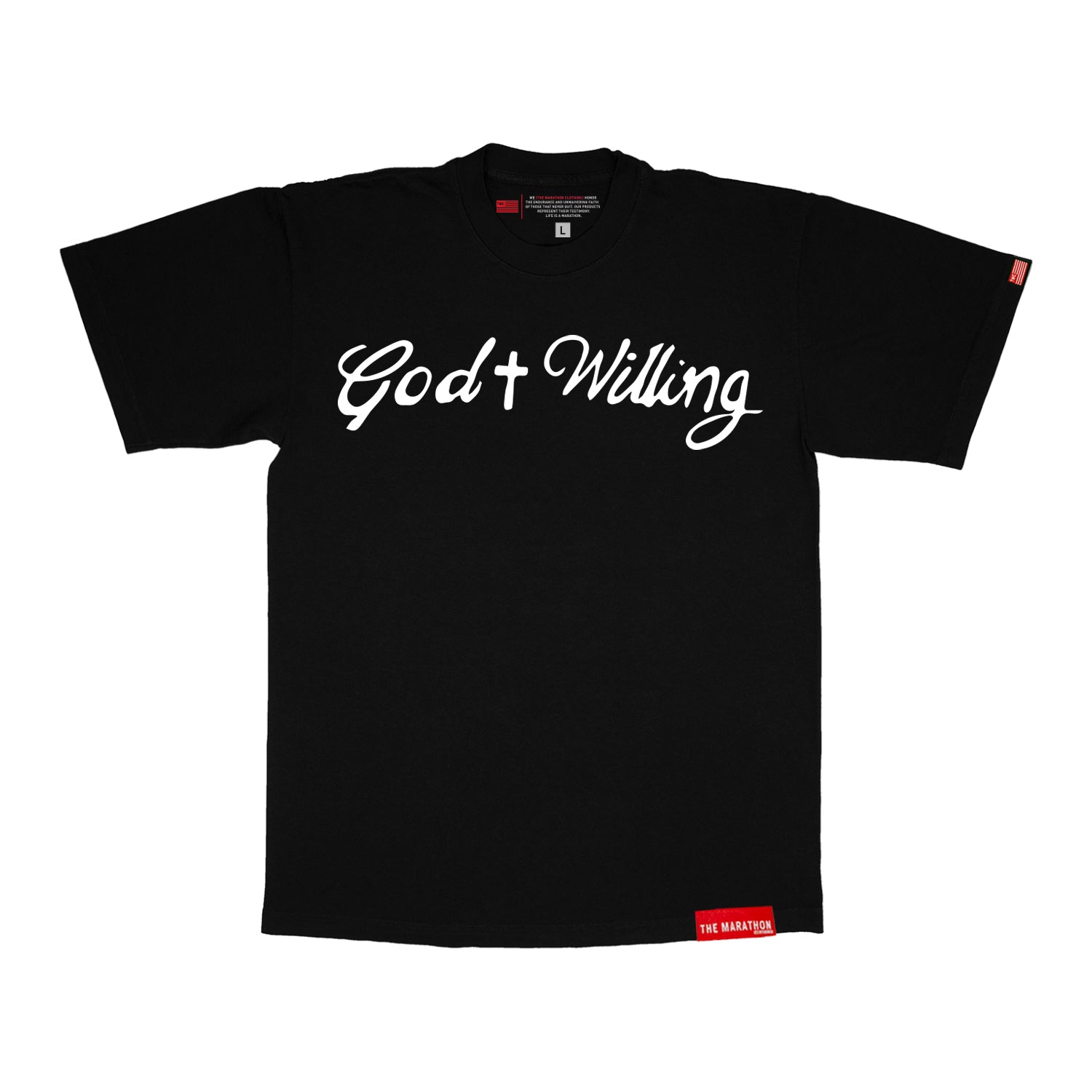 God Willing T-Shirt - Black – The Marathon Clothing