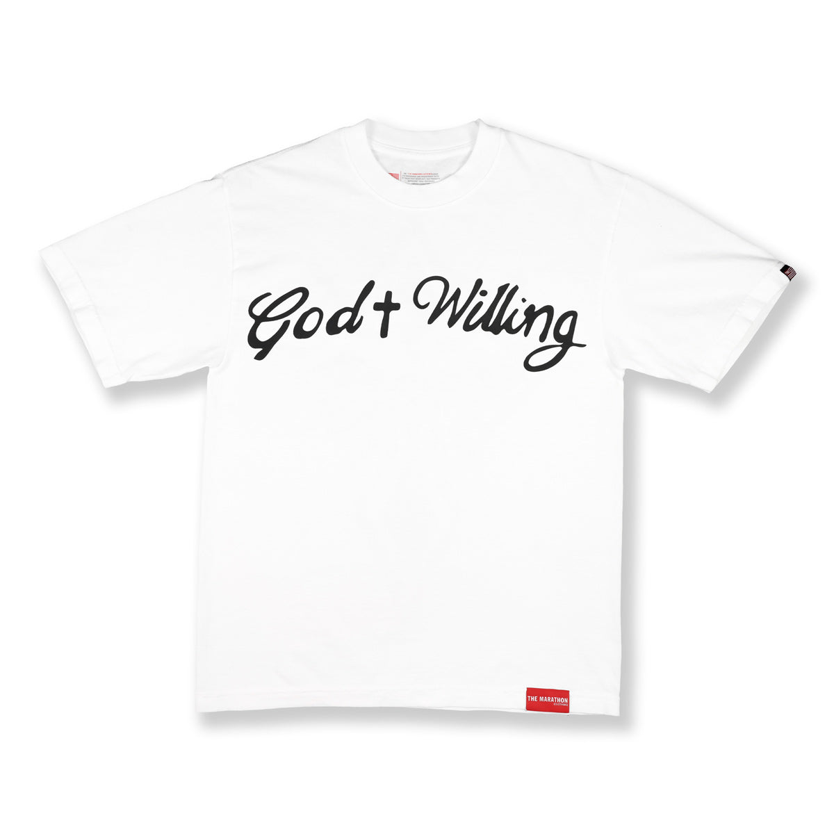 God Willing T-Shirt - White – The Marathon Clothing