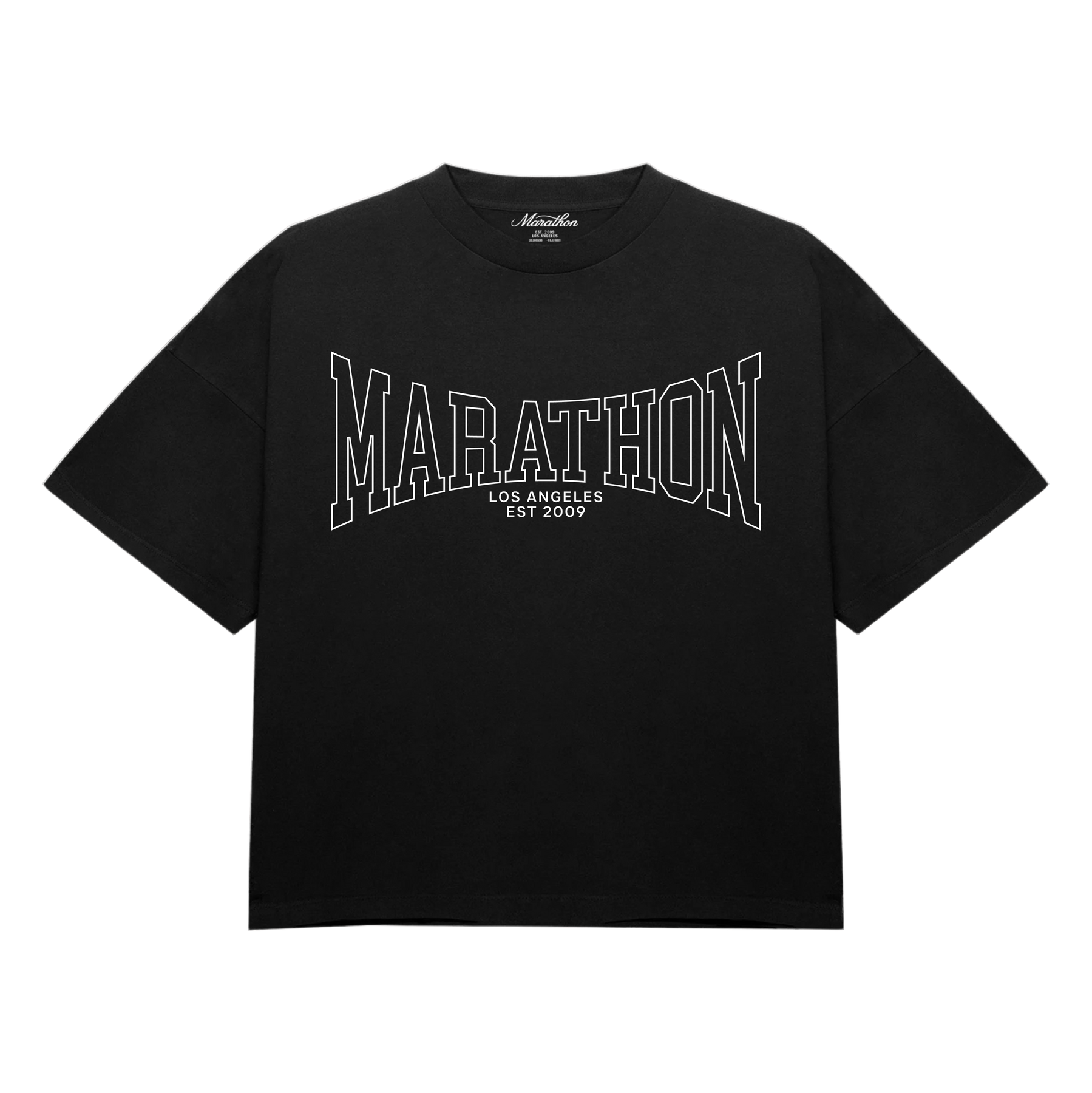 Marathon Curved Los Angeles T-Shirt - Black – The Marathon Clothing