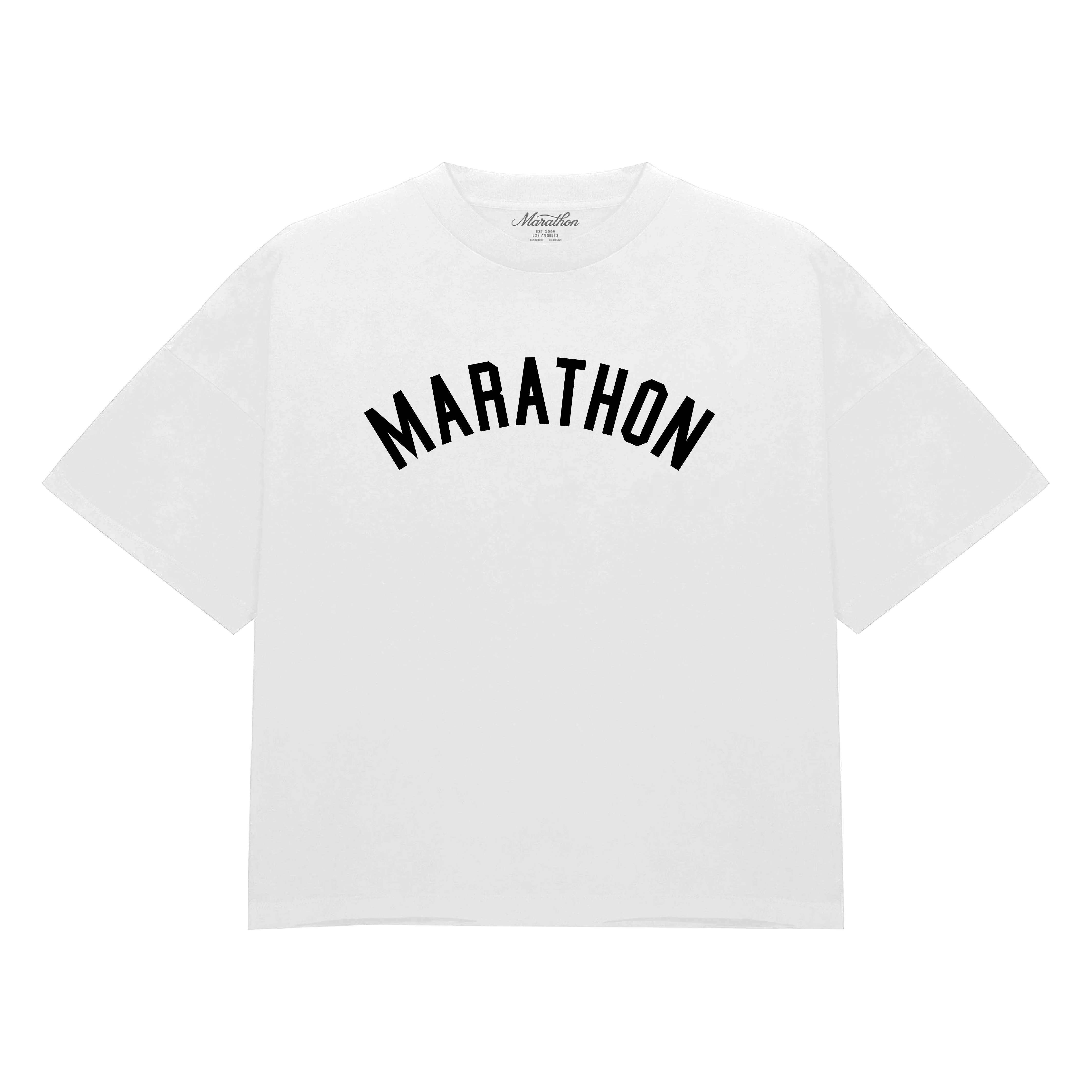 Marathon Text Arch T-Shirt - White – The Marathon Clothing