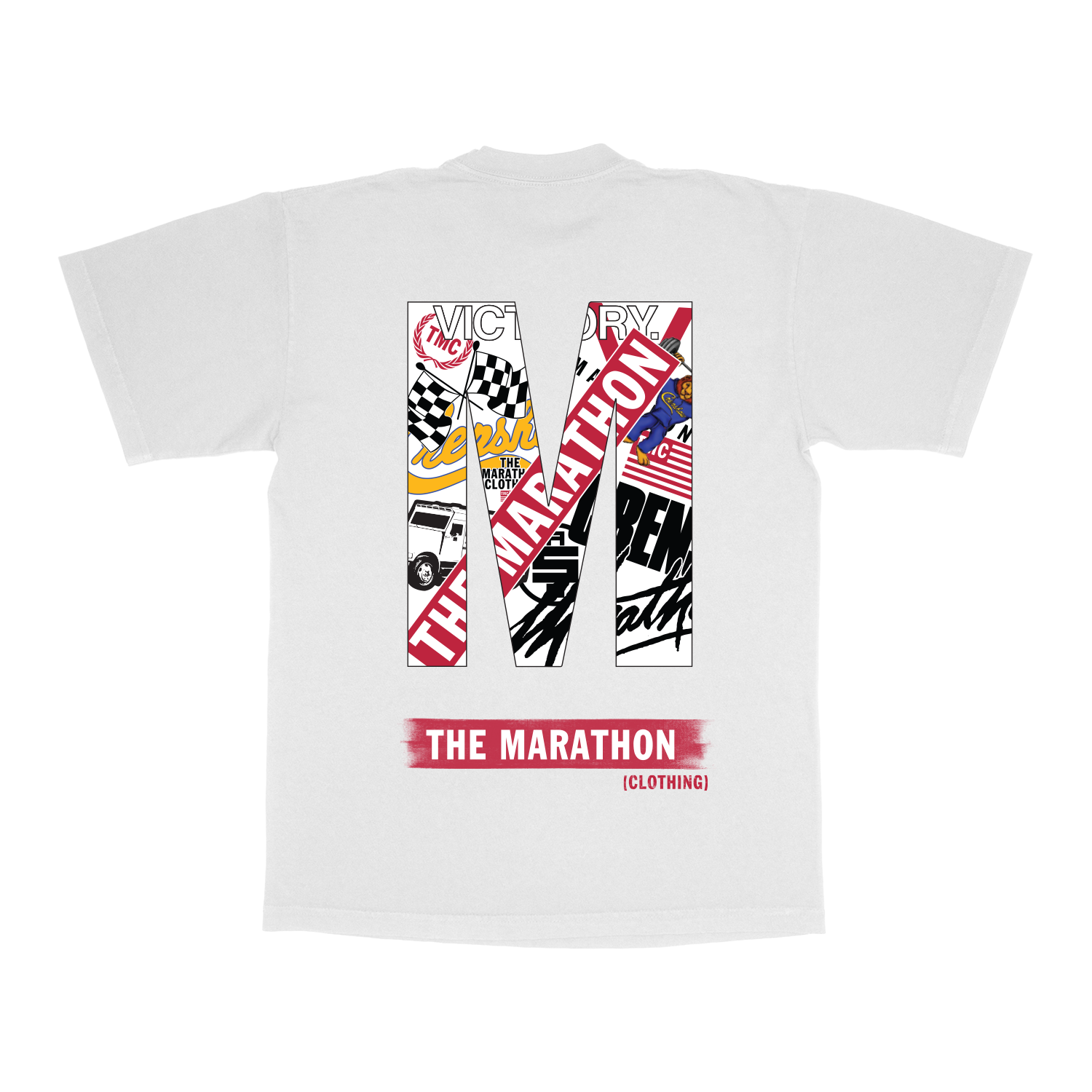 Marathon Bar 2.0 T-Shirt - White/Red – The Marathon Clothing
