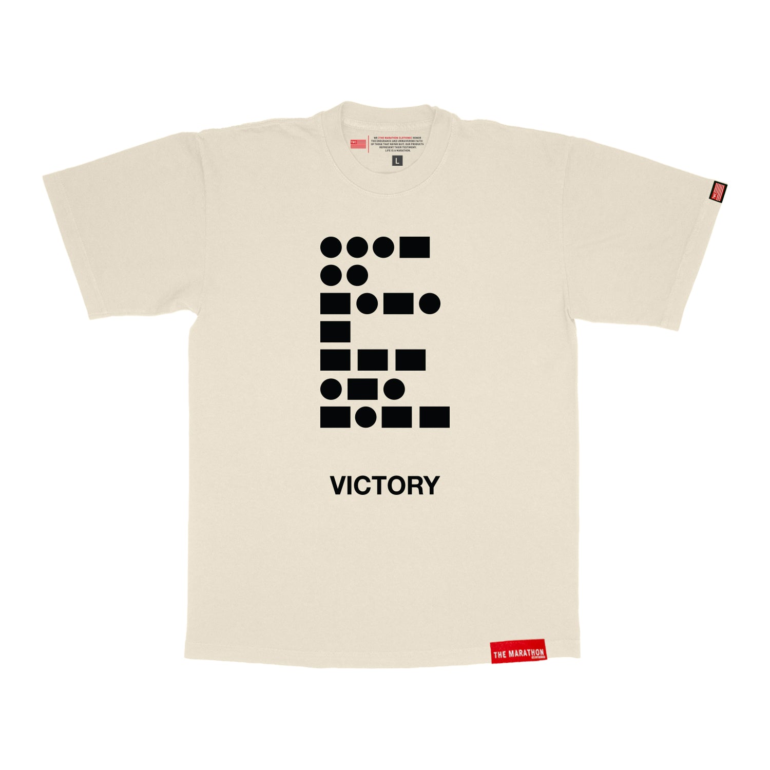 Morse Code Victory T-Shirt - Bone – The Marathon Clothing