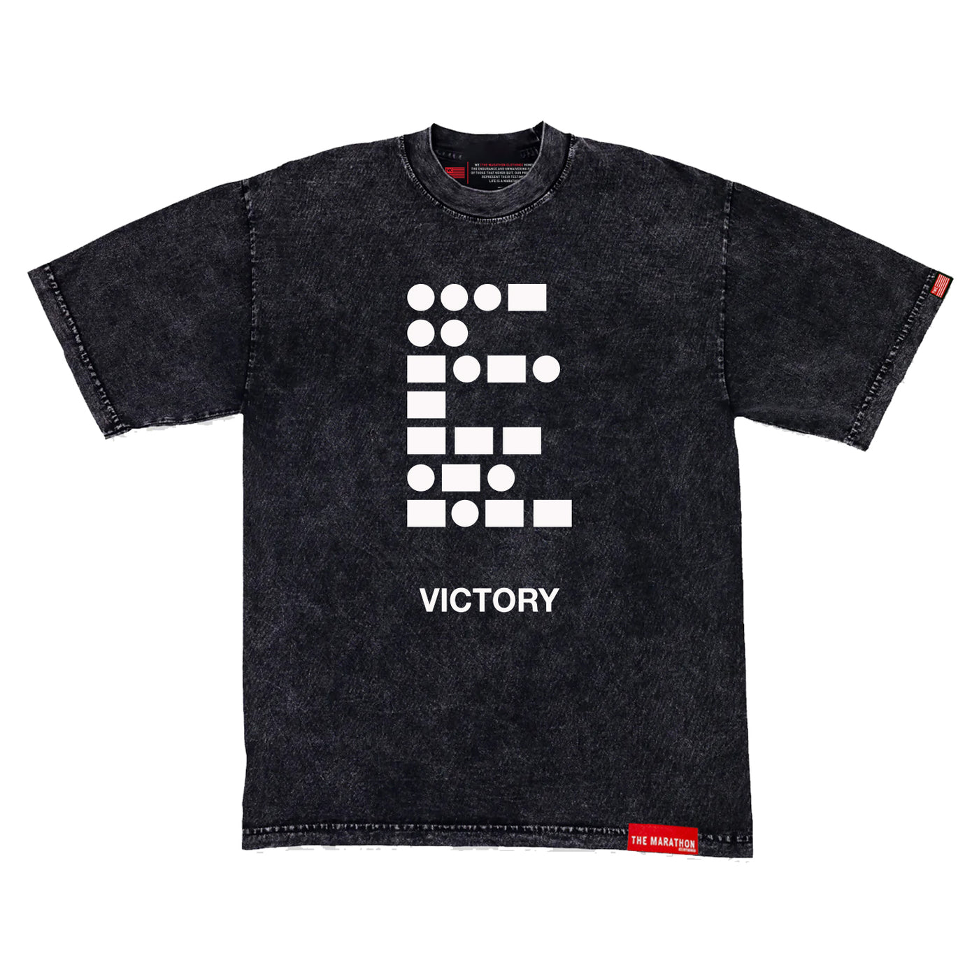 Morse Code Victory T-Shirt - Carbon Washed Black – The Marathon Clothing