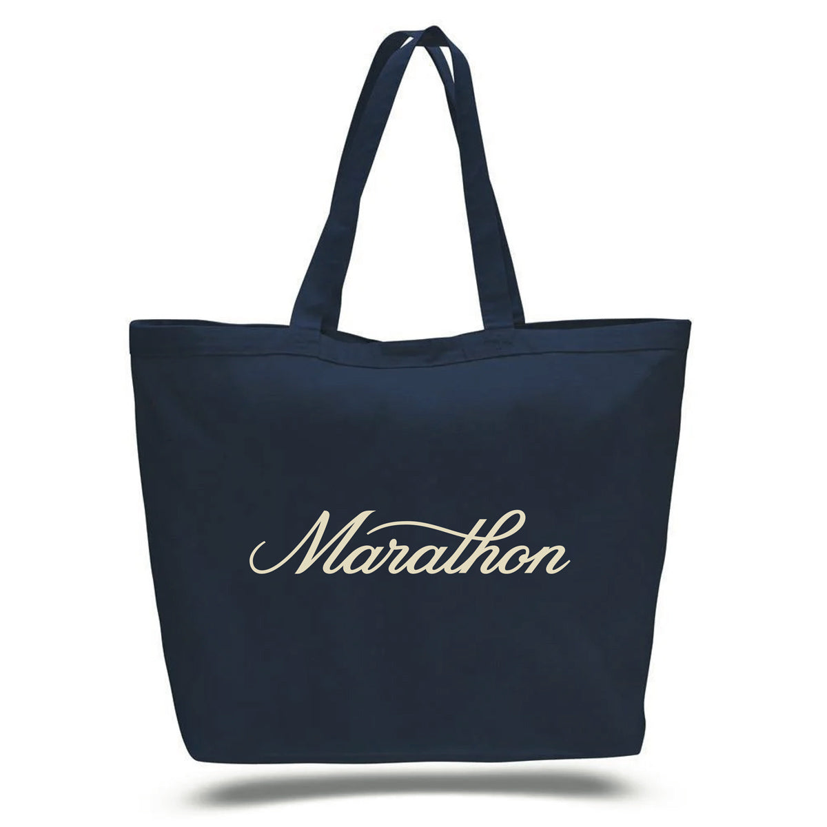 Marathon Classic Script Tote Bag - Navy/Cream – The Marathon Clothing