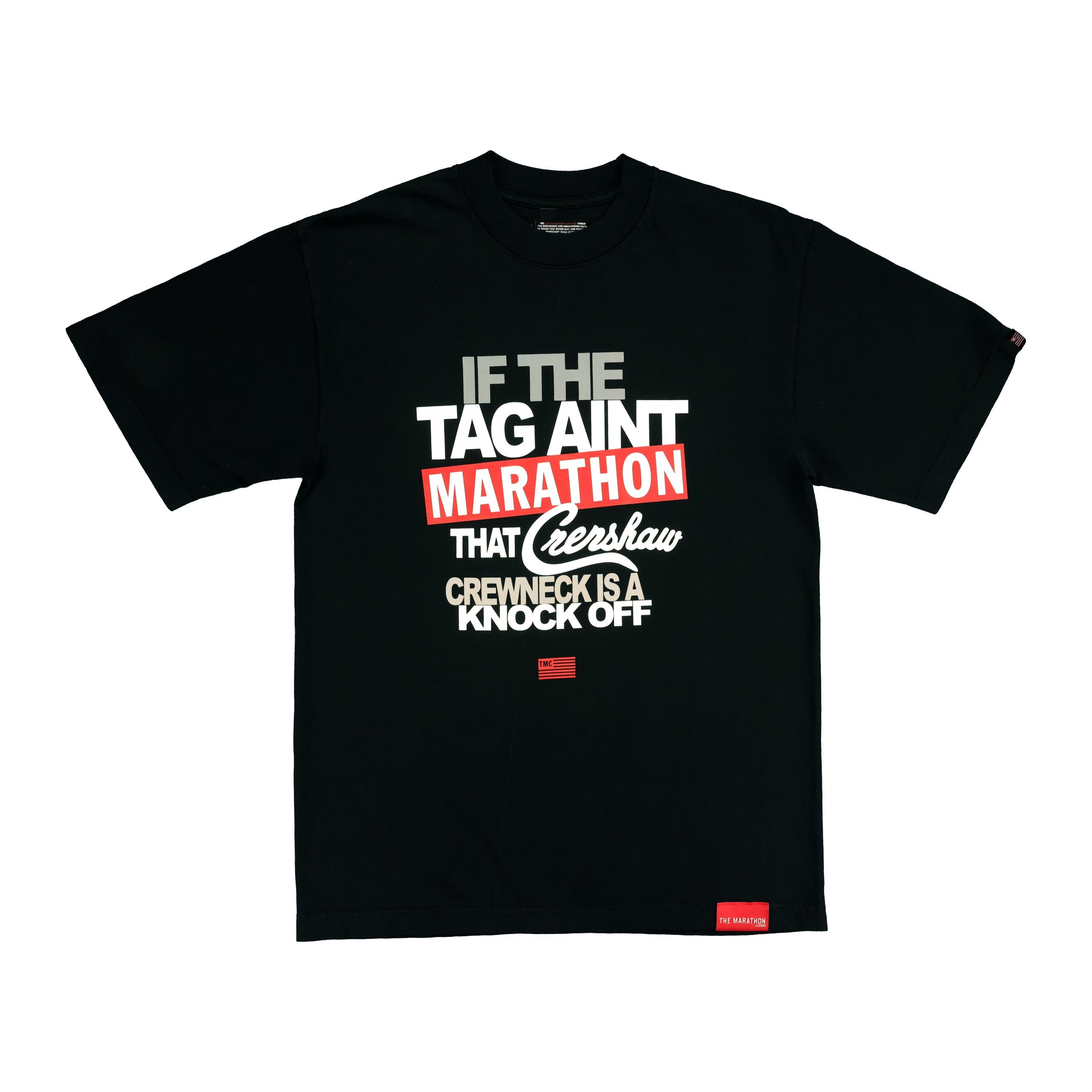Limited Edition Tag Ain’t Marathon T-Shirt - Black – The Marathon Clothing