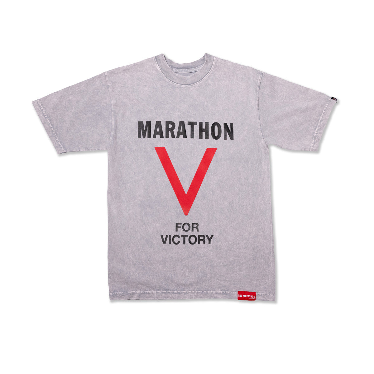 Marathon V For Victory T-Shirt - Washed Ice Grey – The Marathon Clothing