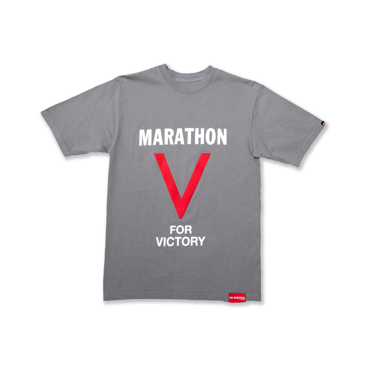 Marathon V For Victory T-Shirt - Slate Grey – The Marathon Clothing