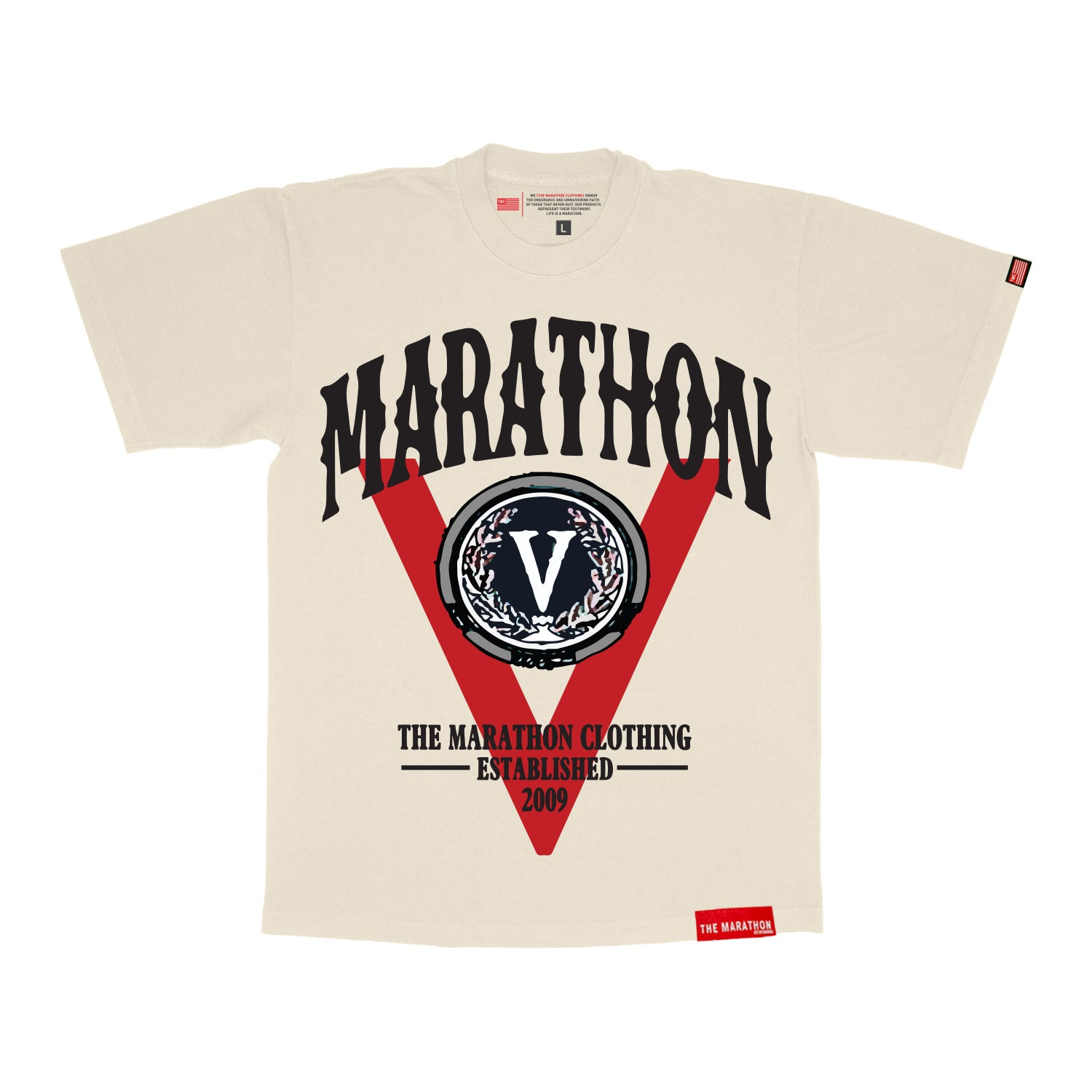 Marathon Vintage Victory V T-Shirt - Bone – The Marathon Clothing