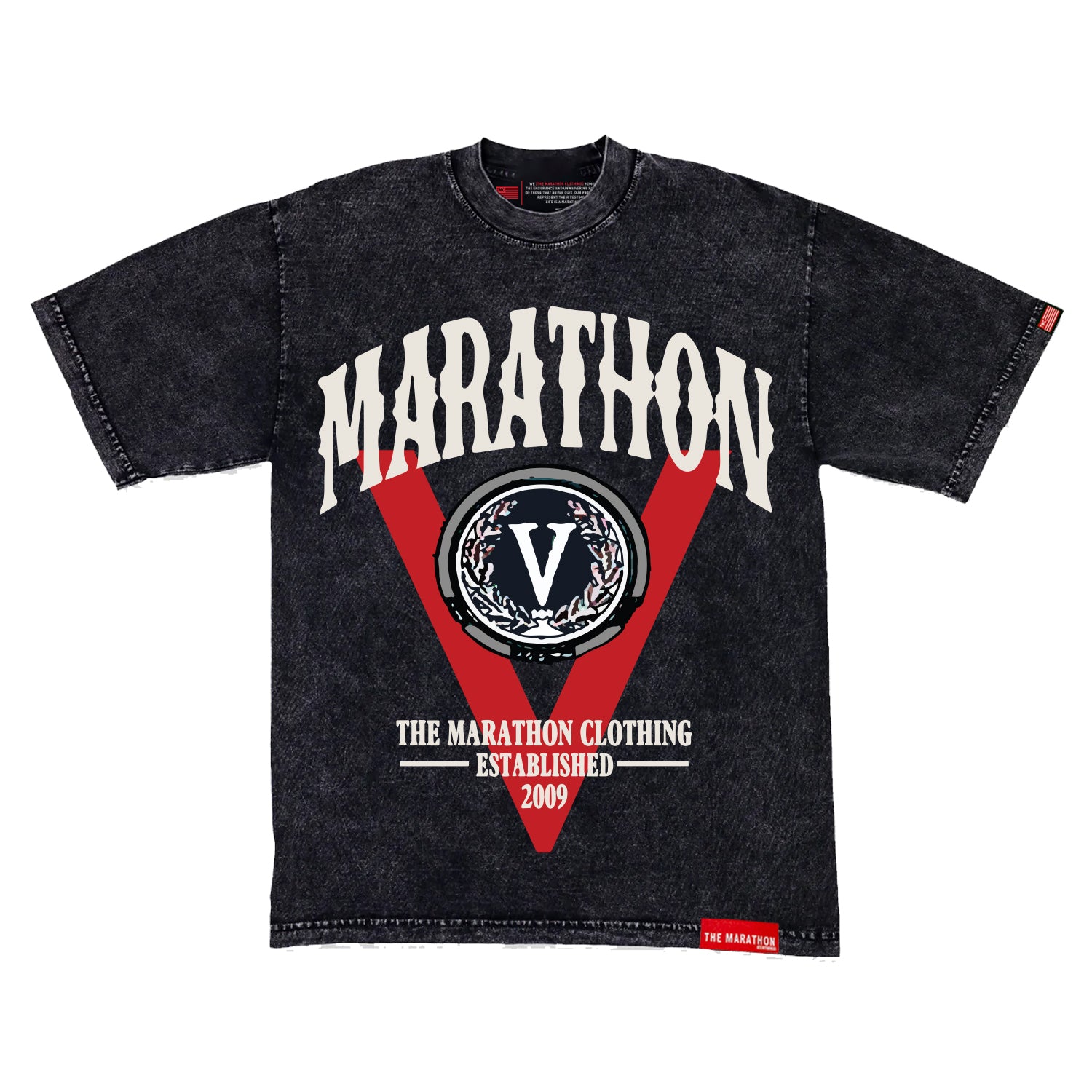 Marathon Vintage Victory V T-Shirt - Carbon Washed Black – The Marathon ...