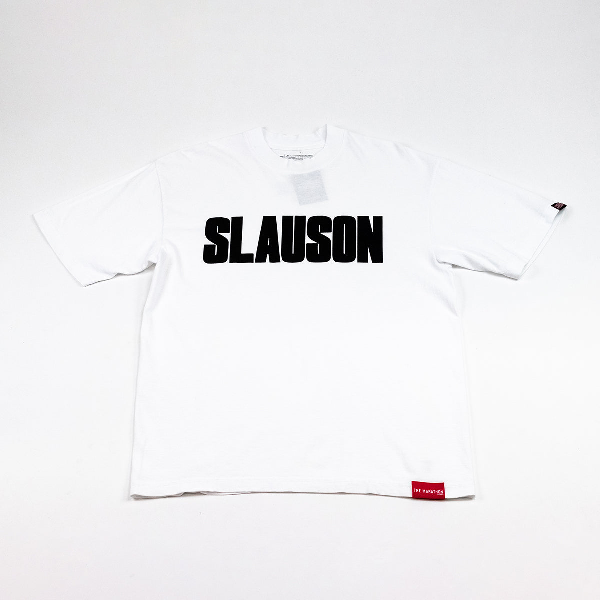 Slauson Block Print T-shirt - White / Black – The Marathon Clothing